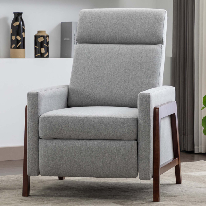 Galibens Modern Wood Framed Upholstered Recliner Chair With Thick Seat Cushion And Backrest Wayfair